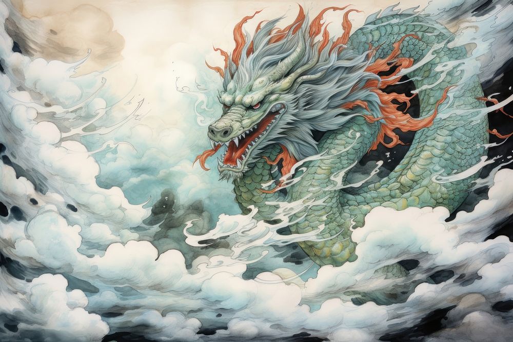 Chinese emperor dragon cloud representation | Free Photo Illustration ...
