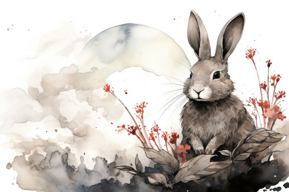 Rabbit drawing rodent animal | Free Photo Illustration - rawpixel