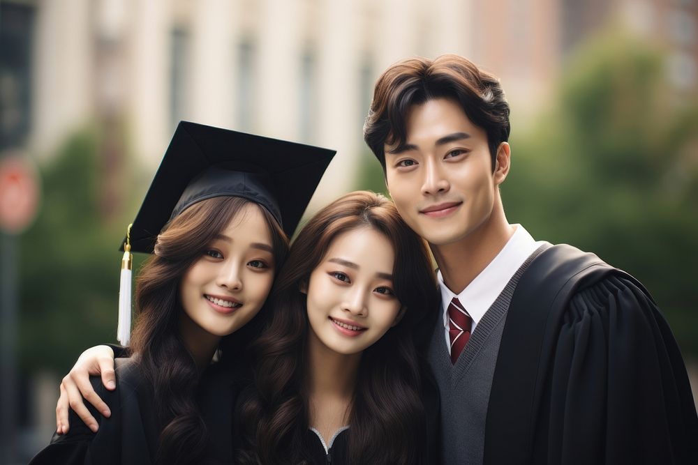 Korean graduating student pose graduation | Free Photo - rawpixel
