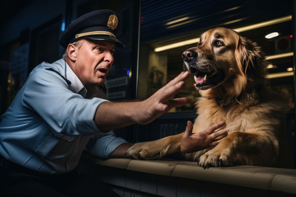 Security guard playing dog mammal | Free Photo - rawpixel