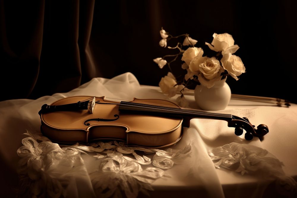 Classical music violin flower plant. | Free Photo - rawpixel