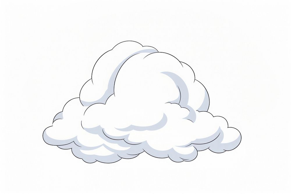 Isolated cloud cartoon drawing white. | Premium Photo Illustration ...