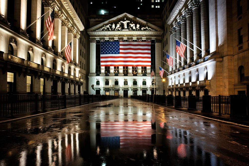 Wall street night city flag. | Premium Photo - rawpixel