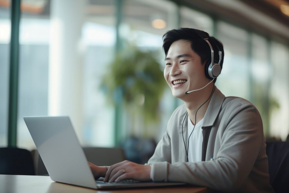 Korean man working call center | Premium Photo - rawpixel