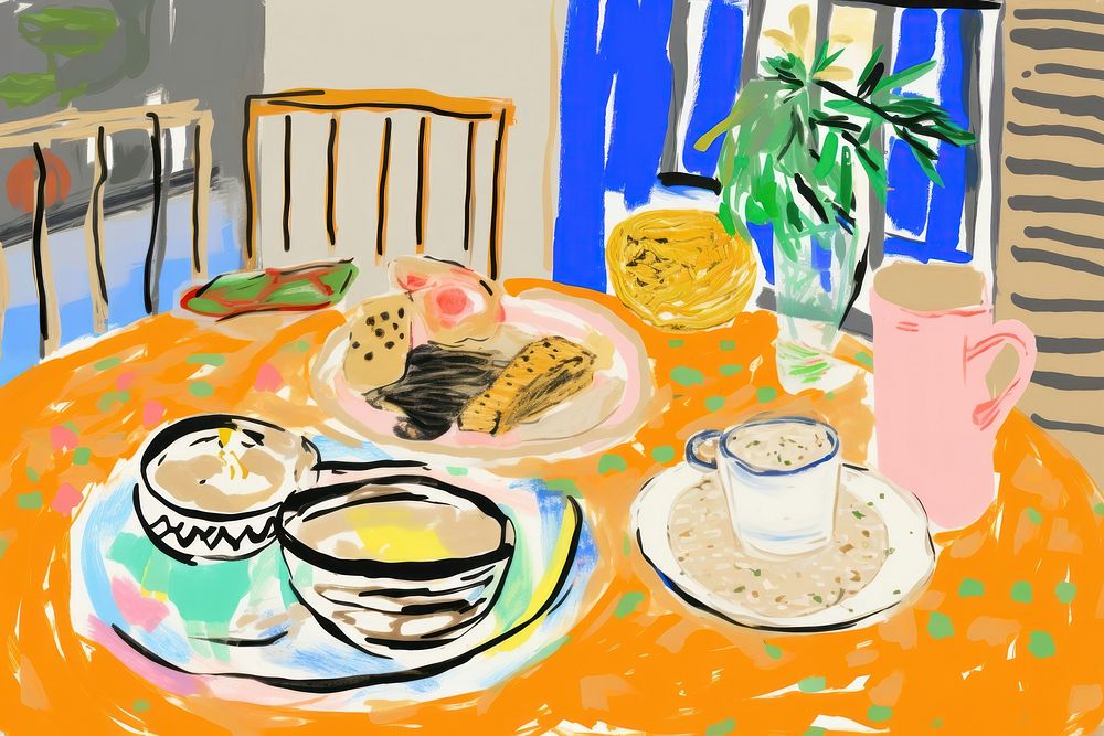 Coffee table art furniture drawing. | Premium Photo Illustration - rawpixel