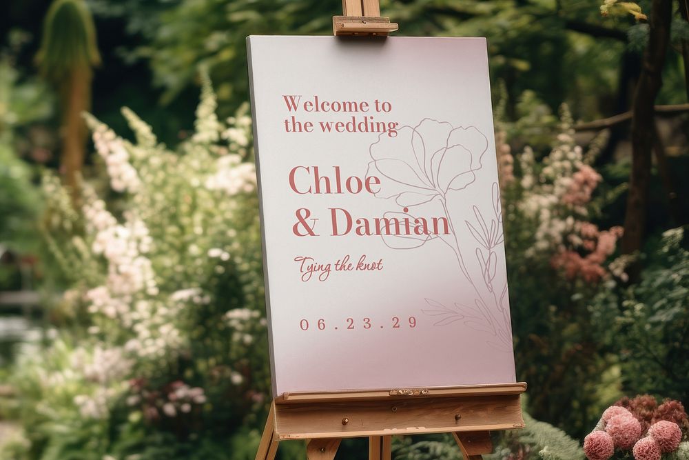 Wedding easel sign mockup psd | Premium PSD Mockup - rawpixel