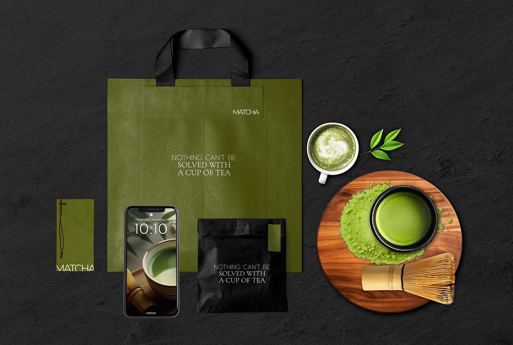 Corporate identity mockup, matcha green | Premium PSD Mockup - rawpixel