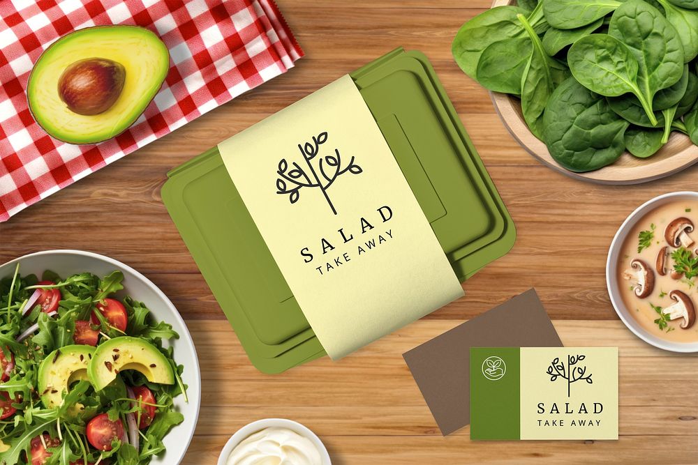 Food box label mockup, flat | Premium PSD Mockup - rawpixel