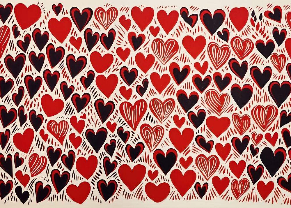 Hearts pattern drawing line. AI | Premium Photo Illustration - rawpixel