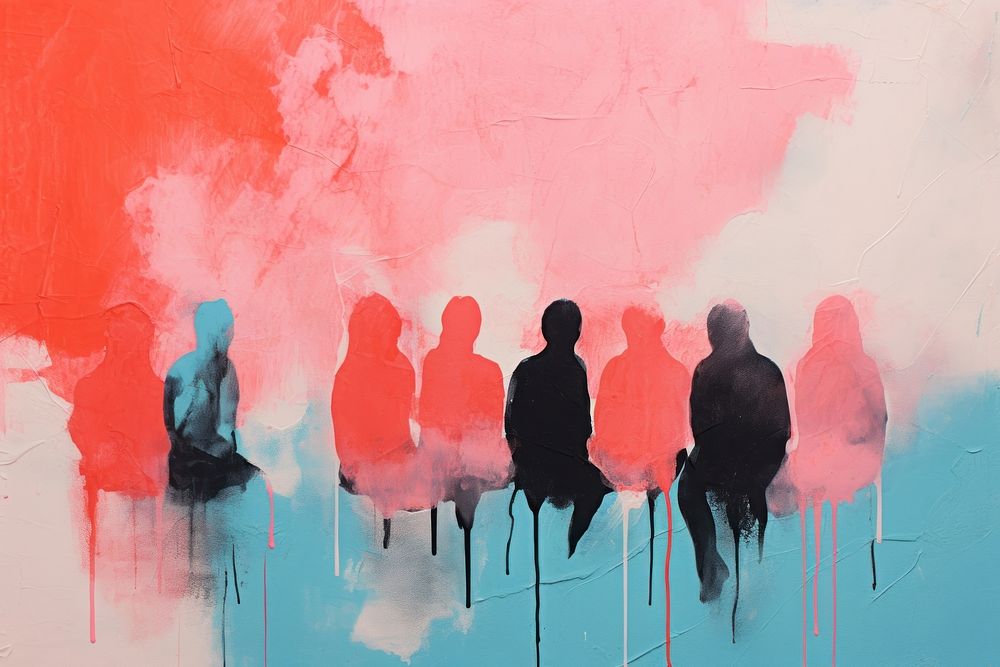 Group people art abstract painting | Free Photo Illustration - rawpixel