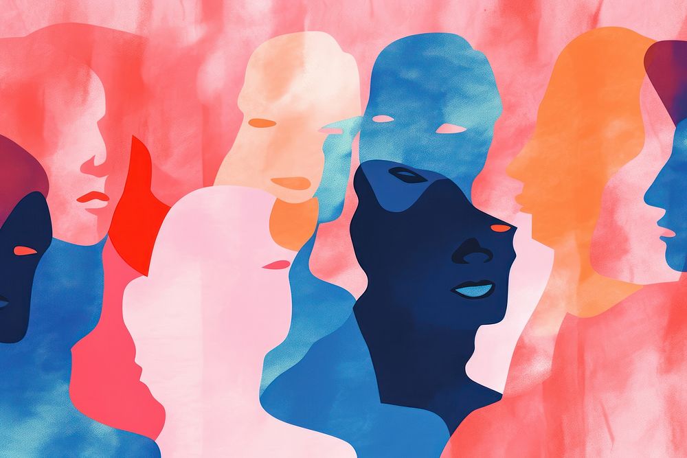 Group people art abstract painting. | Free Photo Illustration - rawpixel