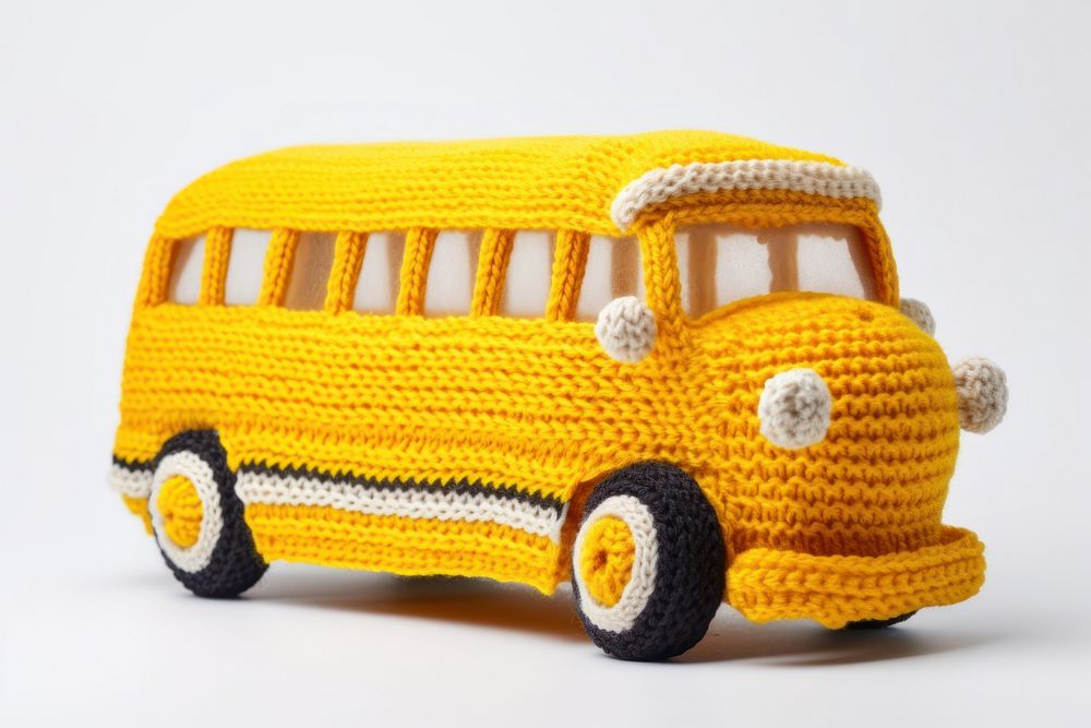School bus toy vehicle knitted. | Premium Photo - rawpixel