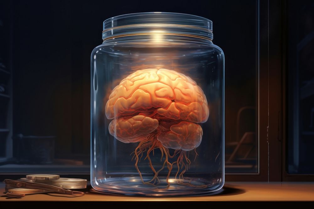 Brain jar transparent drinkware container. | Free Photo Illustration ...