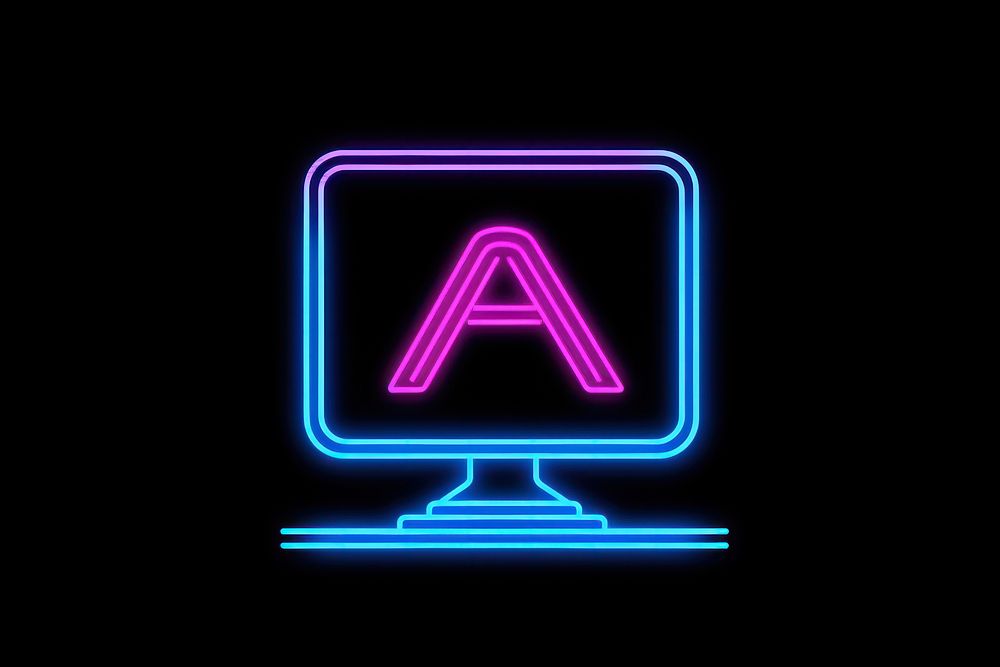 Computer icon neon computer light. | Free Photo Illustration - rawpixel