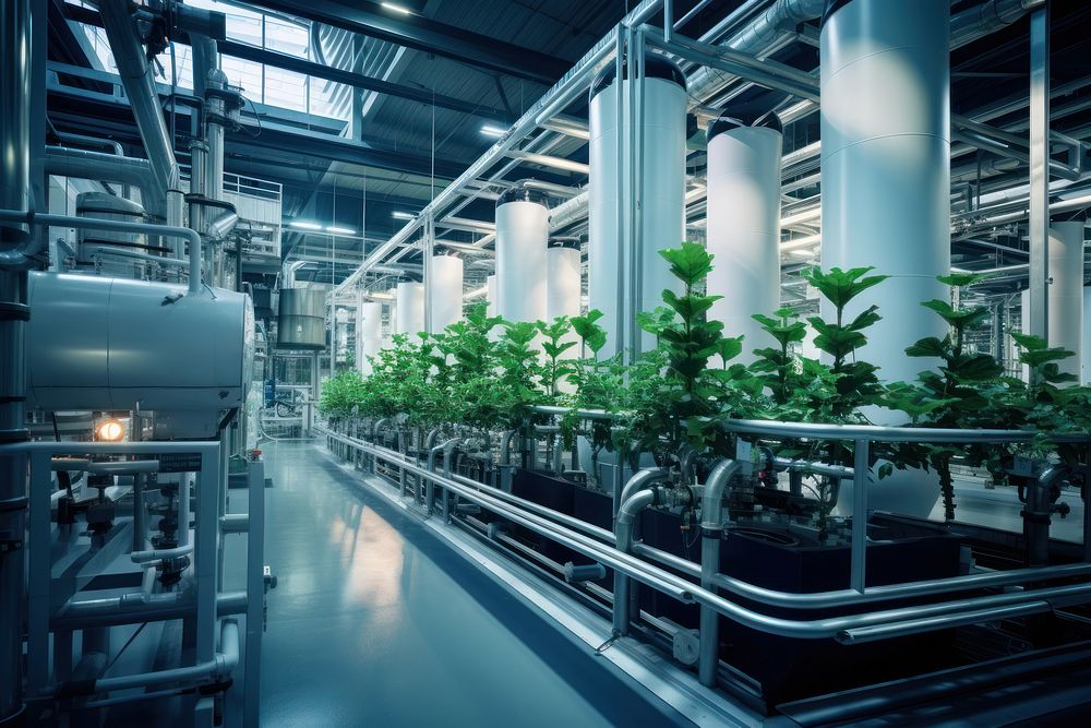 Biotechnology plant architecture factory biochemistry. | Premium Photo ...