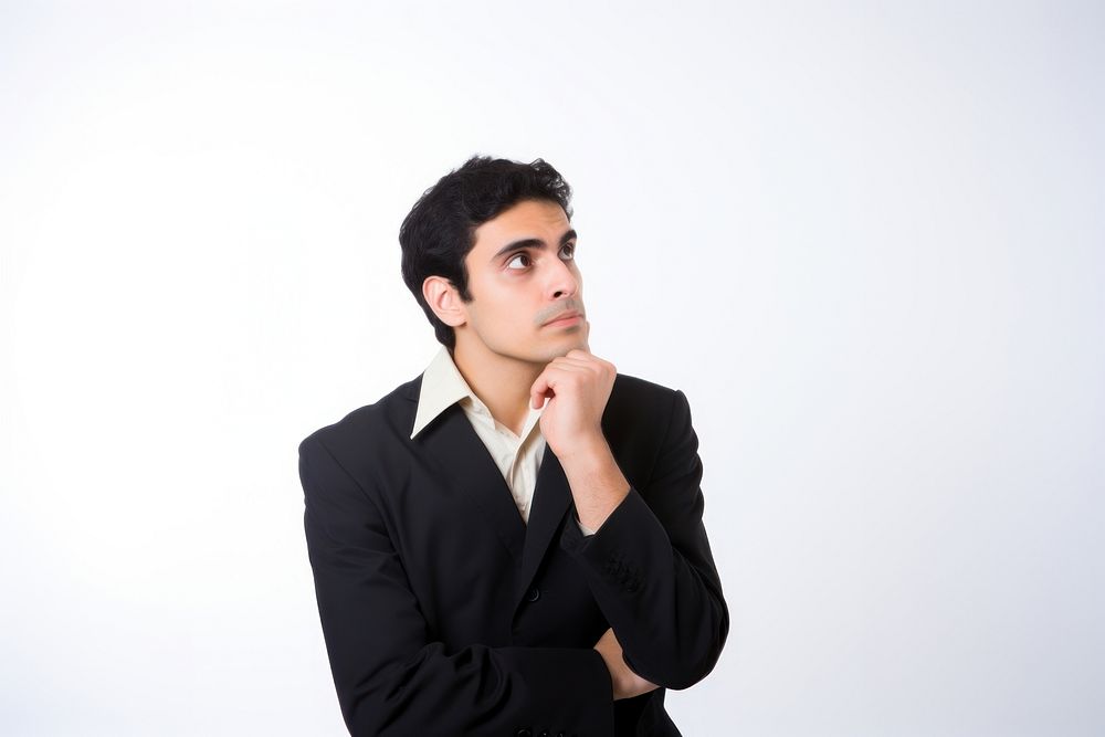 Man thinking portrait adult photo. | Free Photo - rawpixel