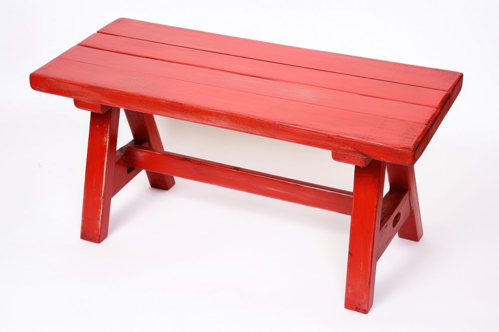 Red wood table furniture bench. | Free Photo - rawpixel