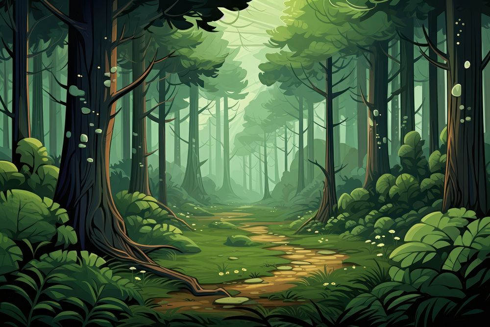 Forest design woodland outdoors nature. | Premium Photo Illustration ...