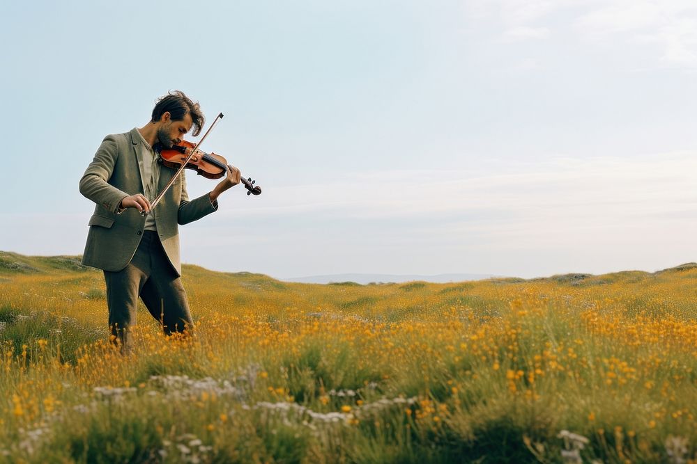 man playing violin photography landscape | Free Photo - rawpixel