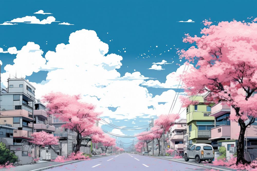 spring wallpaper city architecture outdoors. | Premium Photo ...