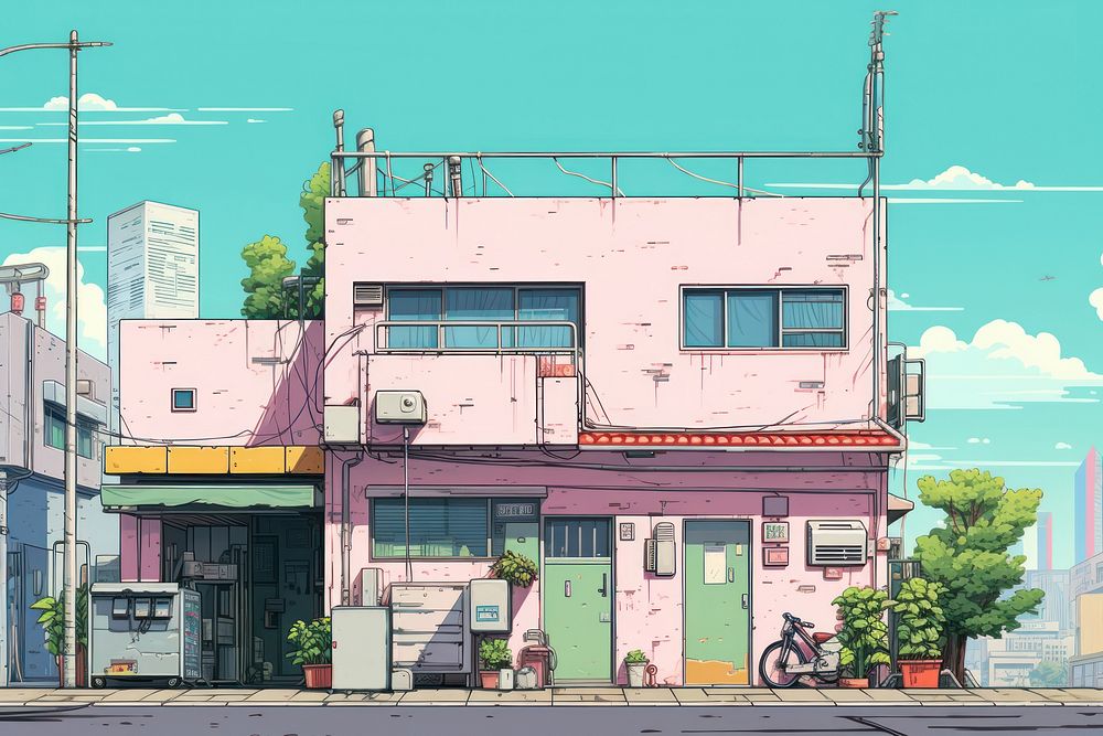 japanese home city architecture building | Premium Photo Illustration ...