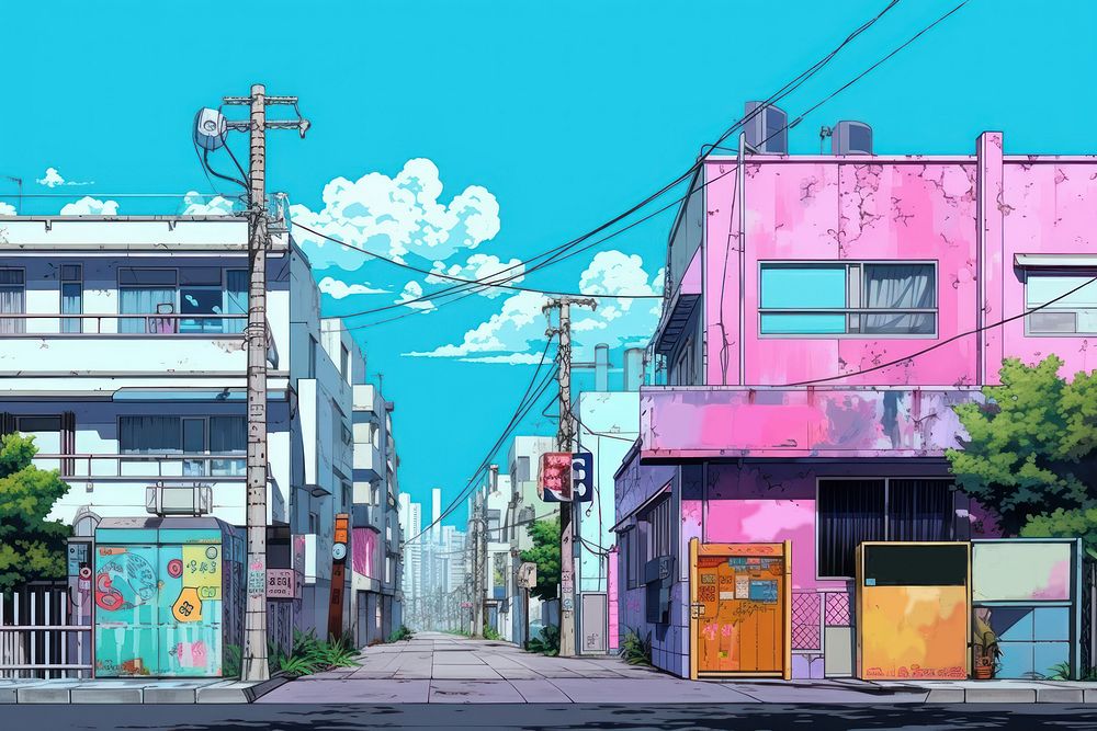 japanese home city architecture building. | Premium Photo Illustration ...