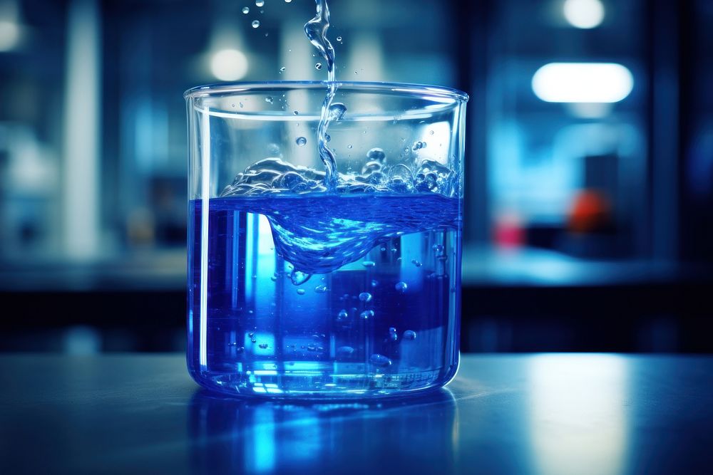 Beaker science glass blue. AI | Premium Photo - rawpixel