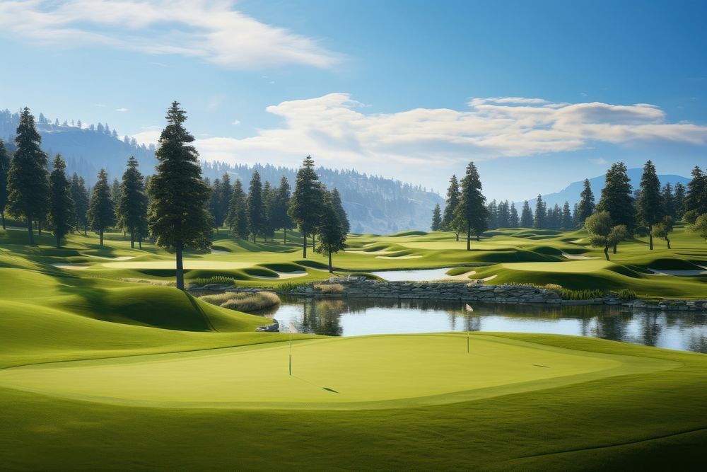 golf course landscape outdoors nature. | Premium Photo - rawpixel