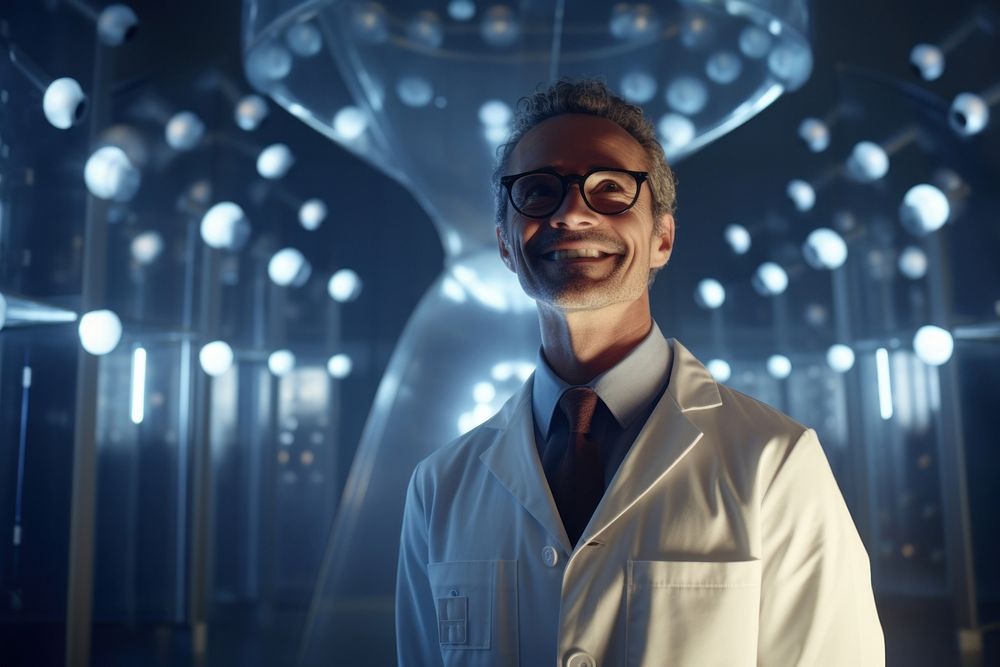 Scientist portrait standing smiling. | Free Photo - rawpixel