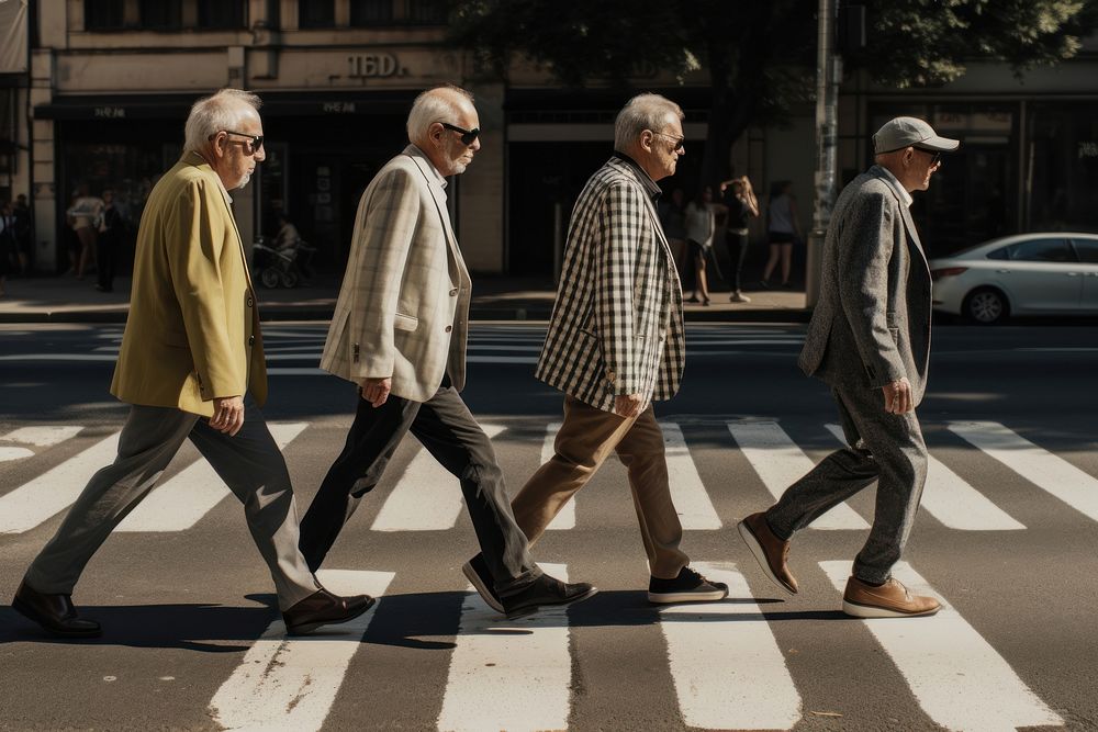 Four healthy senior man walk | Premium Photo - rawpixel
