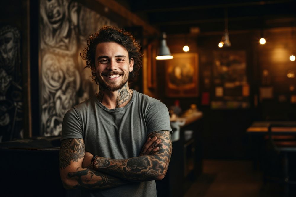 Smiling tattoo artist portrait smile | Premium Photo - rawpixel