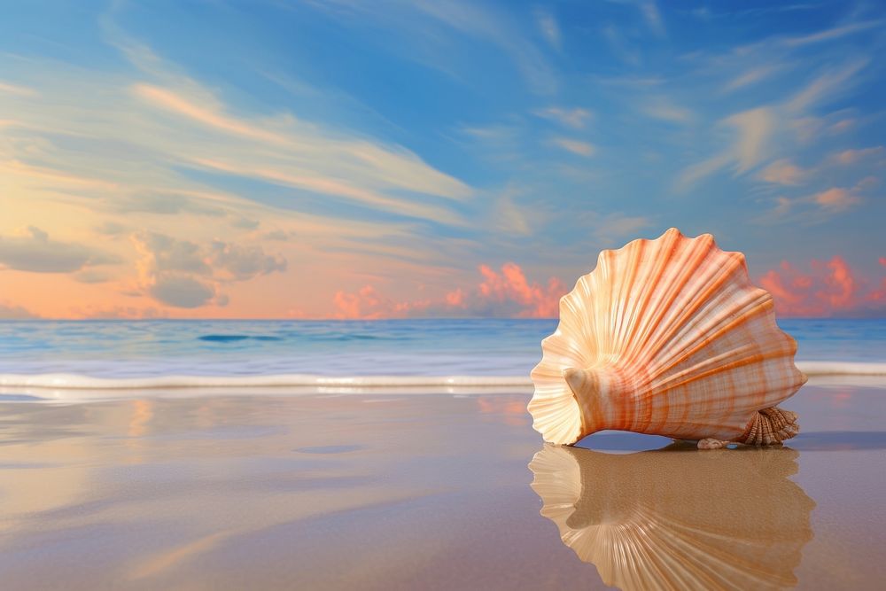 beach seashell outdoors nature. AI | Free Photo - rawpixel