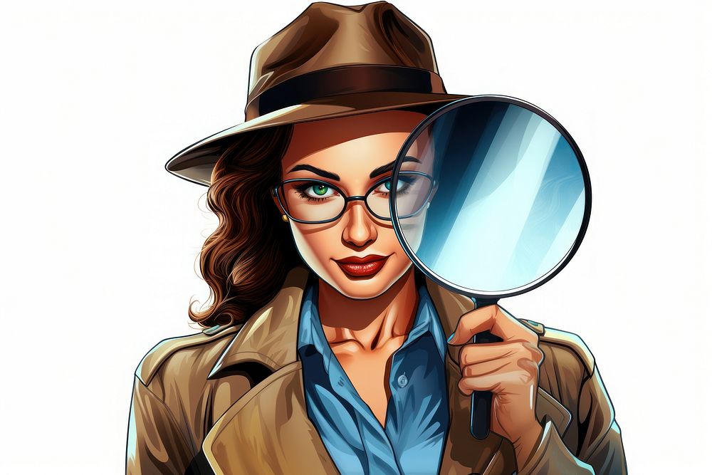 Detective woman holding magnifying glass | Free Photo Illustration ...