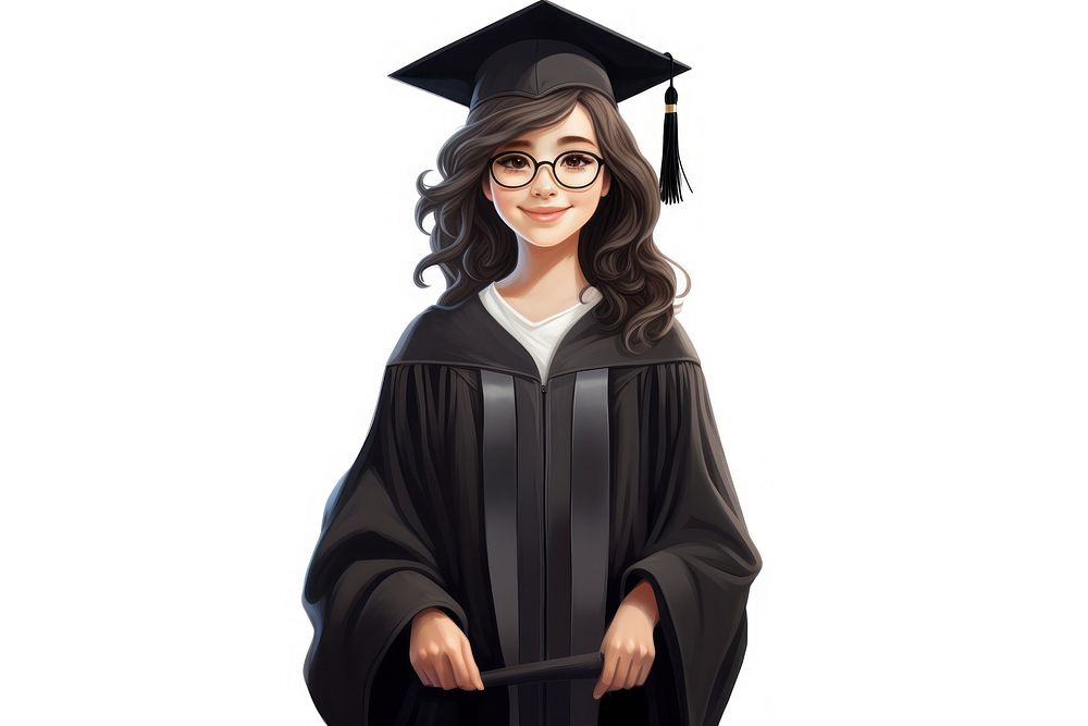 Girl wearing black graduation regalia | Premium Photo Illustration ...