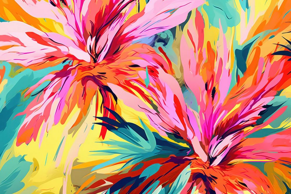 Floral pattern painting art backgrounds. | Premium Photo Illustration ...
