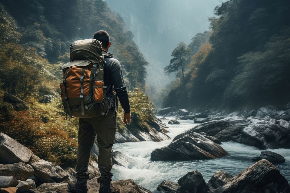 Nepalese adult male nature backpacking | Premium Photo - rawpixel