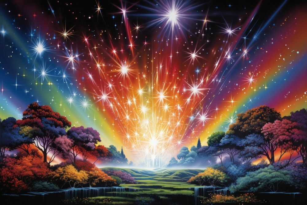 Colorful Firework landscape fireworks outdoors. | Premium Photo ...