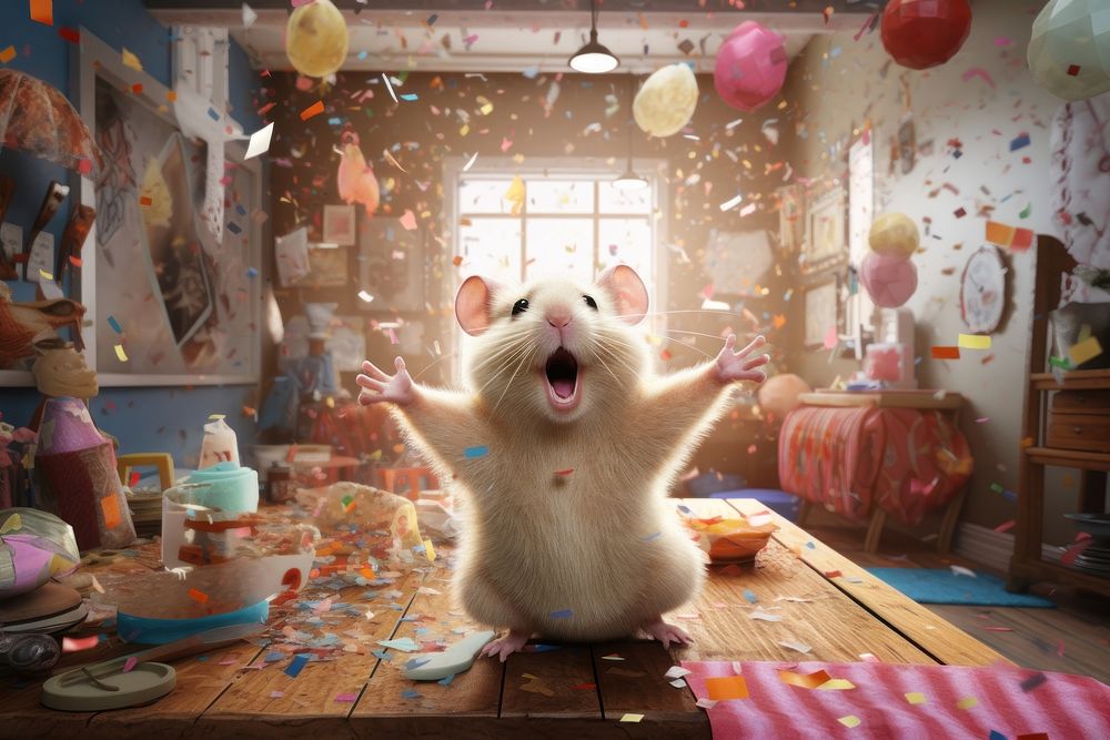 Throwing party mammal rodent animal. | Premium Photo Illustration ...