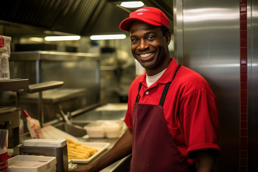 Fast food restaurant worker portrait | Free Photo - rawpixel