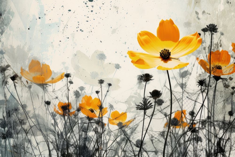 Wild flower art painting outdoors. | Premium Photo Illustration - rawpixel