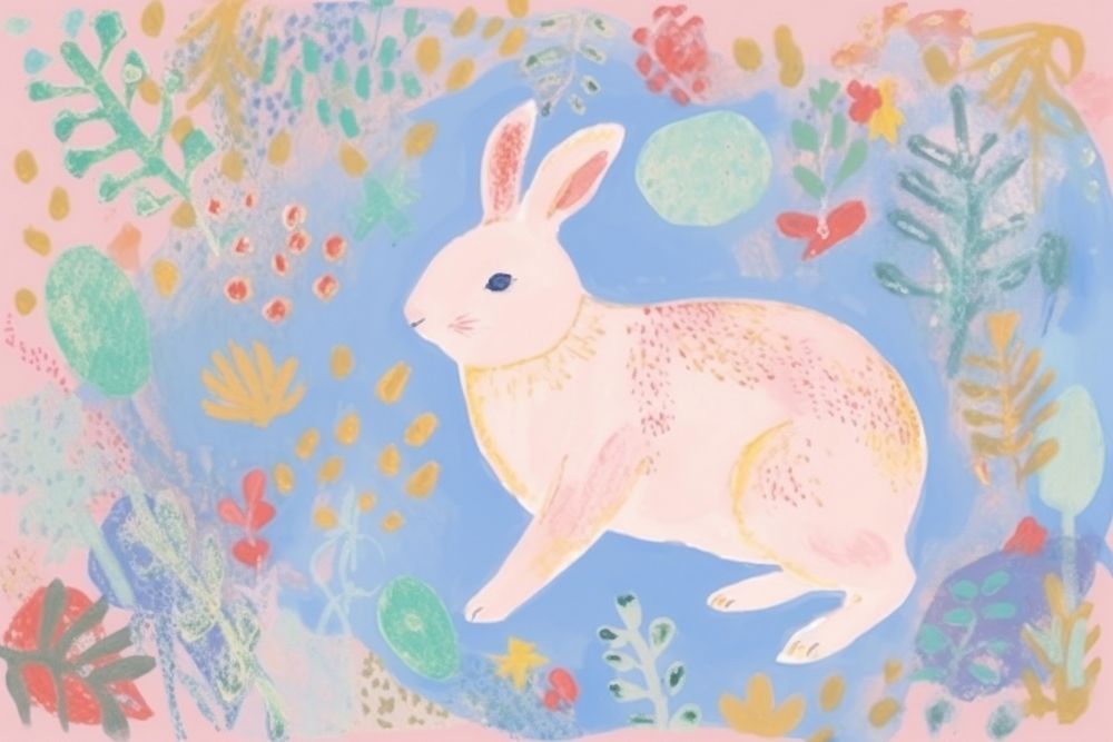 Rabbit art painting animal | Free Photo Illustration - rawpixel