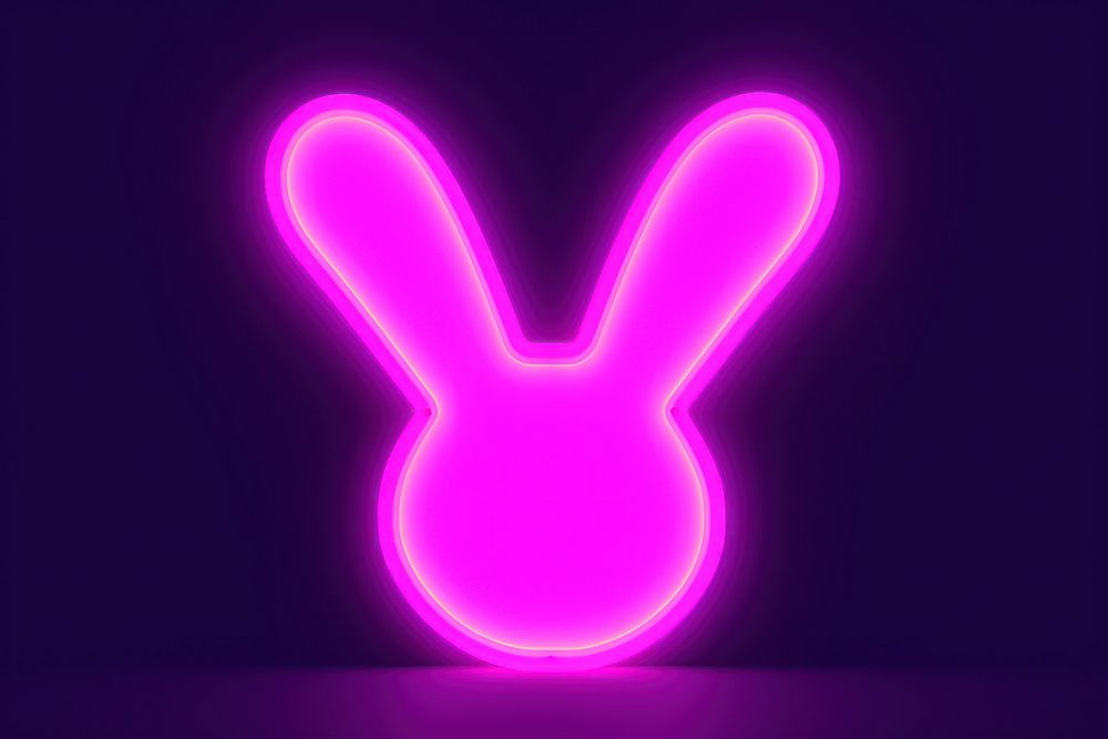 Pastel neon bunny light purple | Premium Photo Illustration - rawpixel