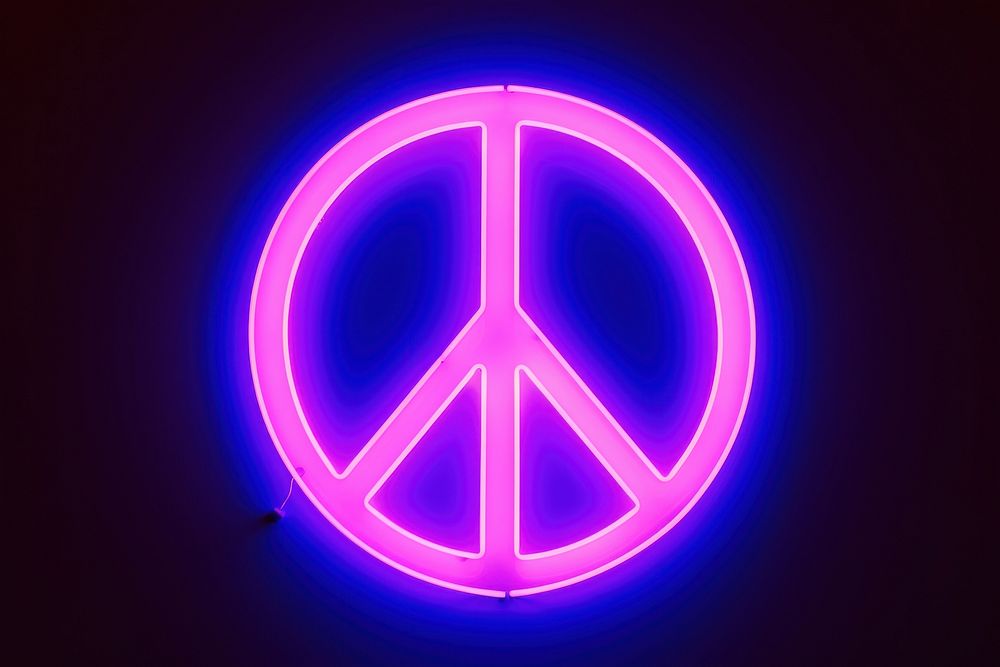 Pastel neon peace sign light | Free Photo Illustration - rawpixel