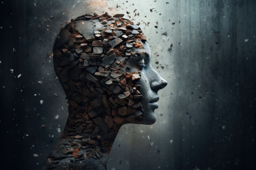 Surreal photo human head portrait | Free Photo Illustration - rawpixel