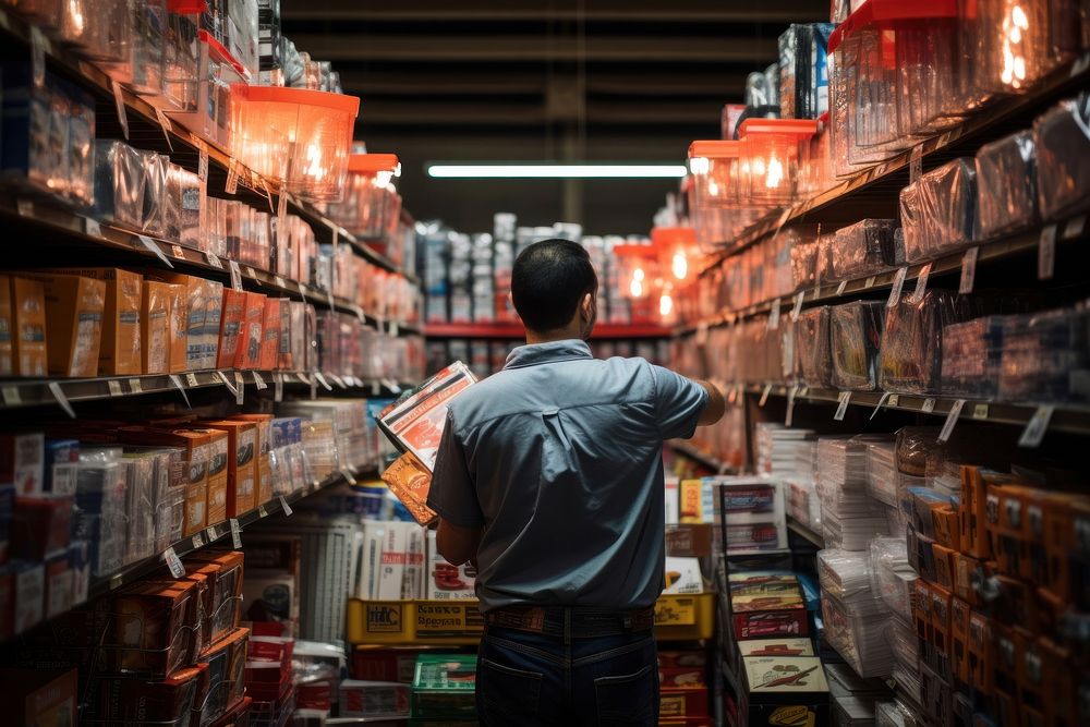 Retail store worker shelf architecture | Free Photo - rawpixel