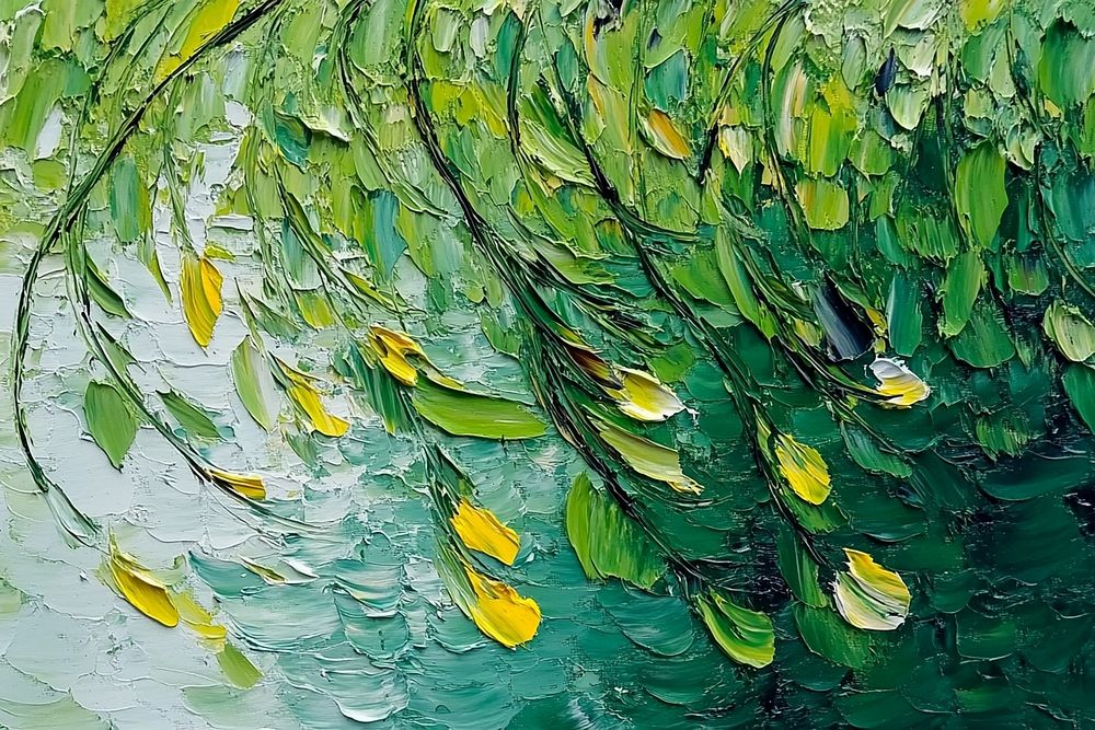 Painting green leaf nature. | Free Photo Illustration - rawpixel