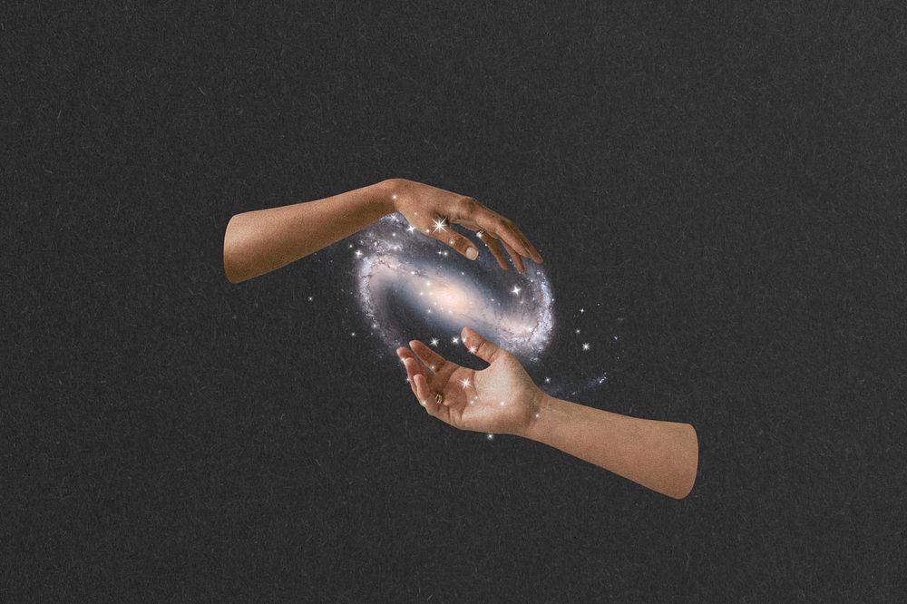 Galaxy hands dark background, magic | Premium Photo - rawpixel