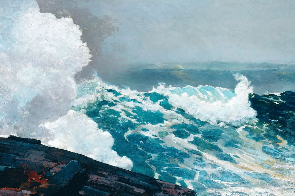 Blue ocean wave painting background | Premium Photo Illustration - rawpixel