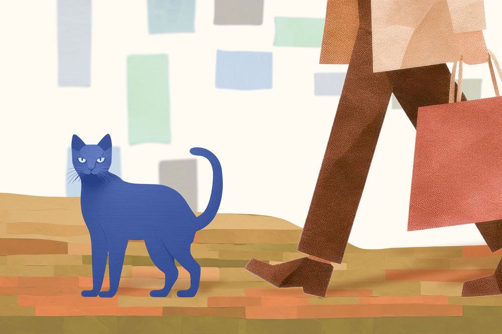 Cute cat walking paper craft | Free Photo Illustration - rawpixel