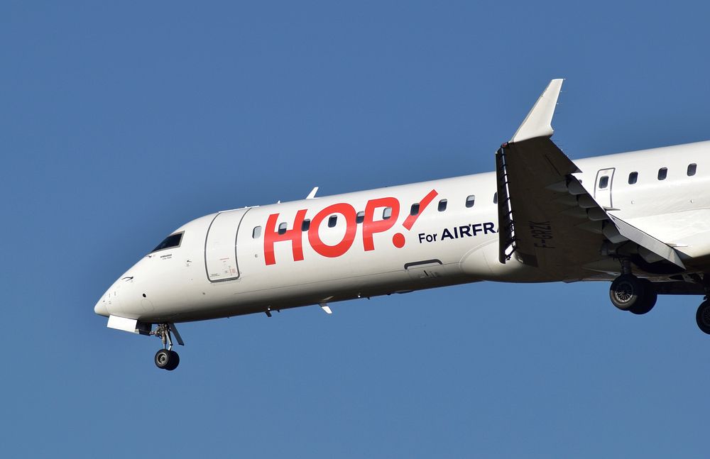 HOP! airlines aircraft, location unknown, | Free Photo - rawpixel